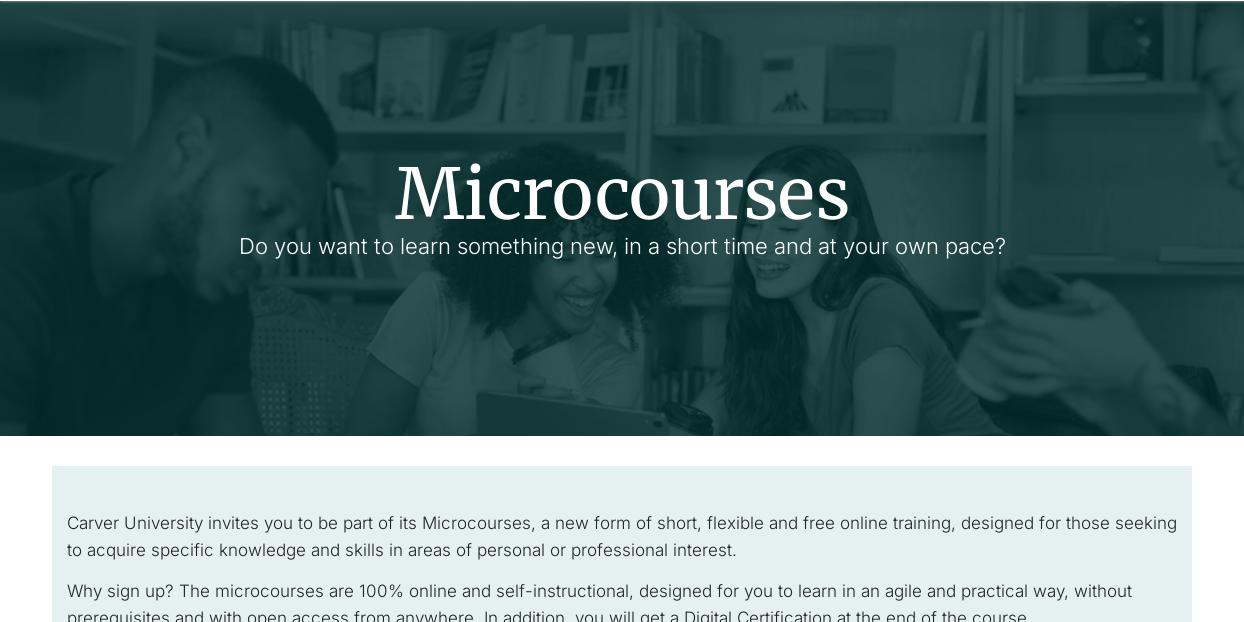 Microcourses | Carver University